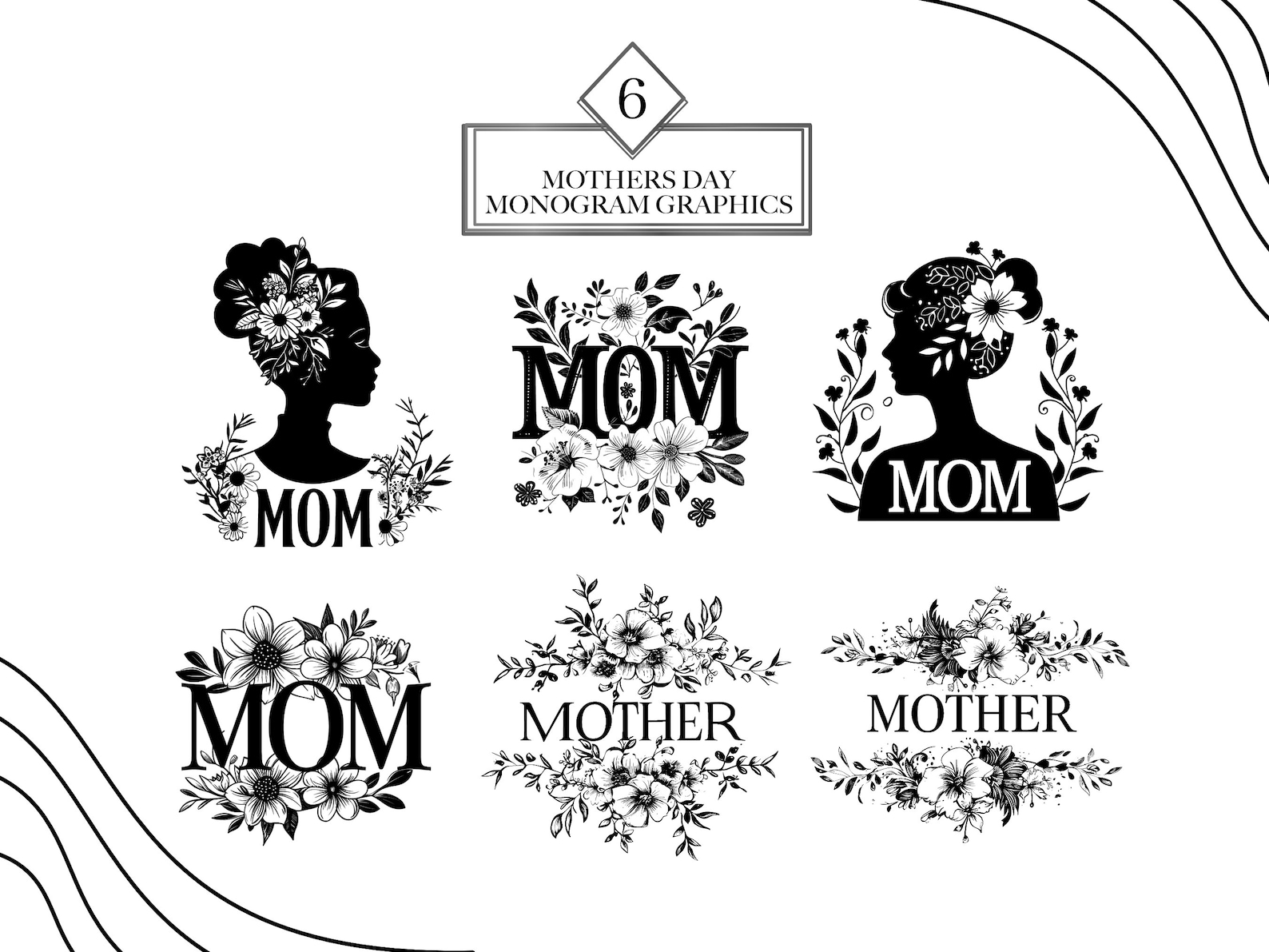 Mothers Day PNG & SVG Clipart Bundle, Mother's Day Svg, Mothers Day PNG ...