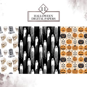 Halloween Digital Papers PNG Bundle, 12x12 Digital Paper, Seamless ...