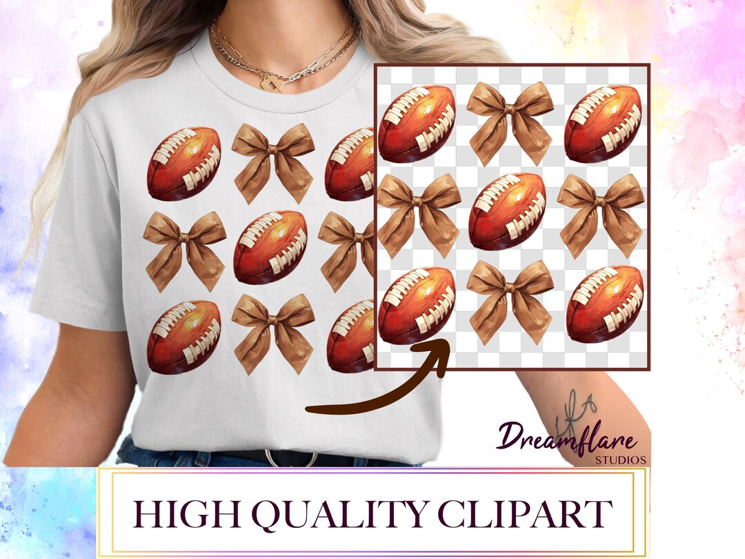 Coquette Fall PNG, Fall Football PNG, Coquette Bow PNG, American ...