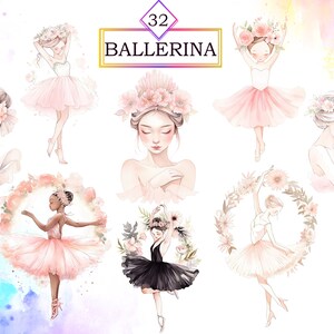 Watercolor Ballerina Ballet Clipart PNG, Pink Watercolor Ballet Clipart ...
