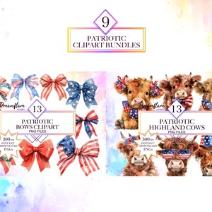 Watercolor 4th Of July Clipart Mega Bundle, Patriotic PNG, Independence ...