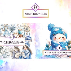 Winter Clipart Mega Bundle, Cozy Winter Clipart, Winter Season Journal ...