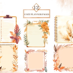Watercolor Boho Planner PNG Clipart Bundle, Boho Planner Digital ...