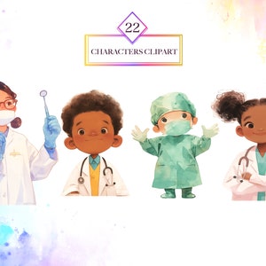 Watercolor Medical Staffs Clipart Bundle, Healthcare PNG, Nurse PNG ...