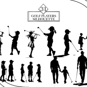 Golf SVG & PNG Clipart Bundle, Golfing svg, Golf Players Clipart ...