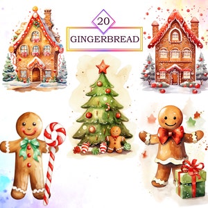 Watercolor Gingerbread Christmas Clipart PNG, Christmas Clipart ...