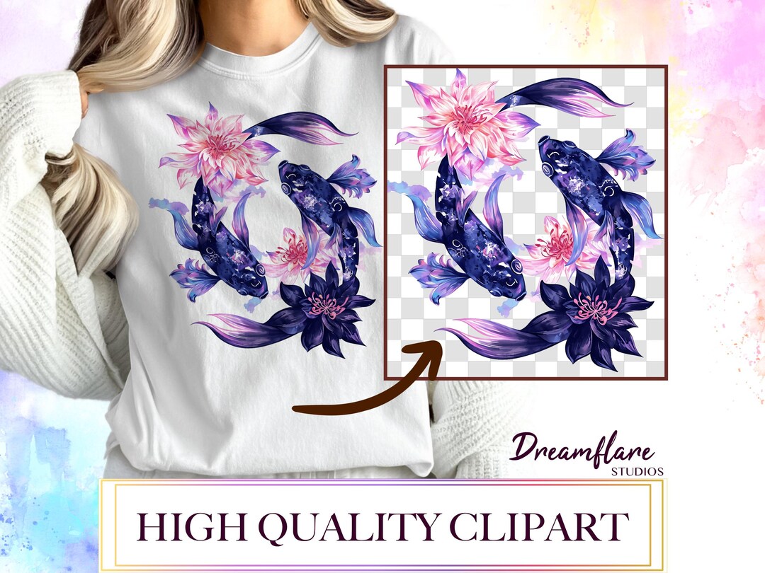 Watercolor Pastel Goth Floral Pisces Zodiac Sign PNG, Astrology PNG ...