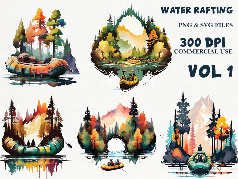 Whitewater Rafting PNG & SVG White Water Rafting Clipart - Etsy