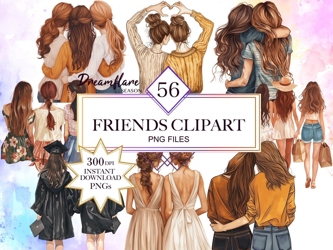 Friendship Day PNG Clipart Bundle, Friends Clipart, Besties Clipart ...