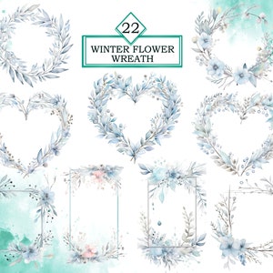 48 Watercolor Winter Flowers Clipart, Floral Clipart, Flowers PNG ...