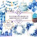 Watercolor Blue Birthday Clipart Bundle, Blue Birthday PNG, Watercolor ...