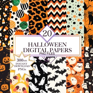 Halloween Digital Papers PNG Bundle, Digital Papers, Halloween PNG ...