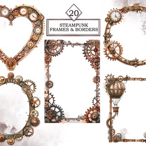 Steampunk Frames and Borders Clipart Bundle, Steampunk Clipart ...