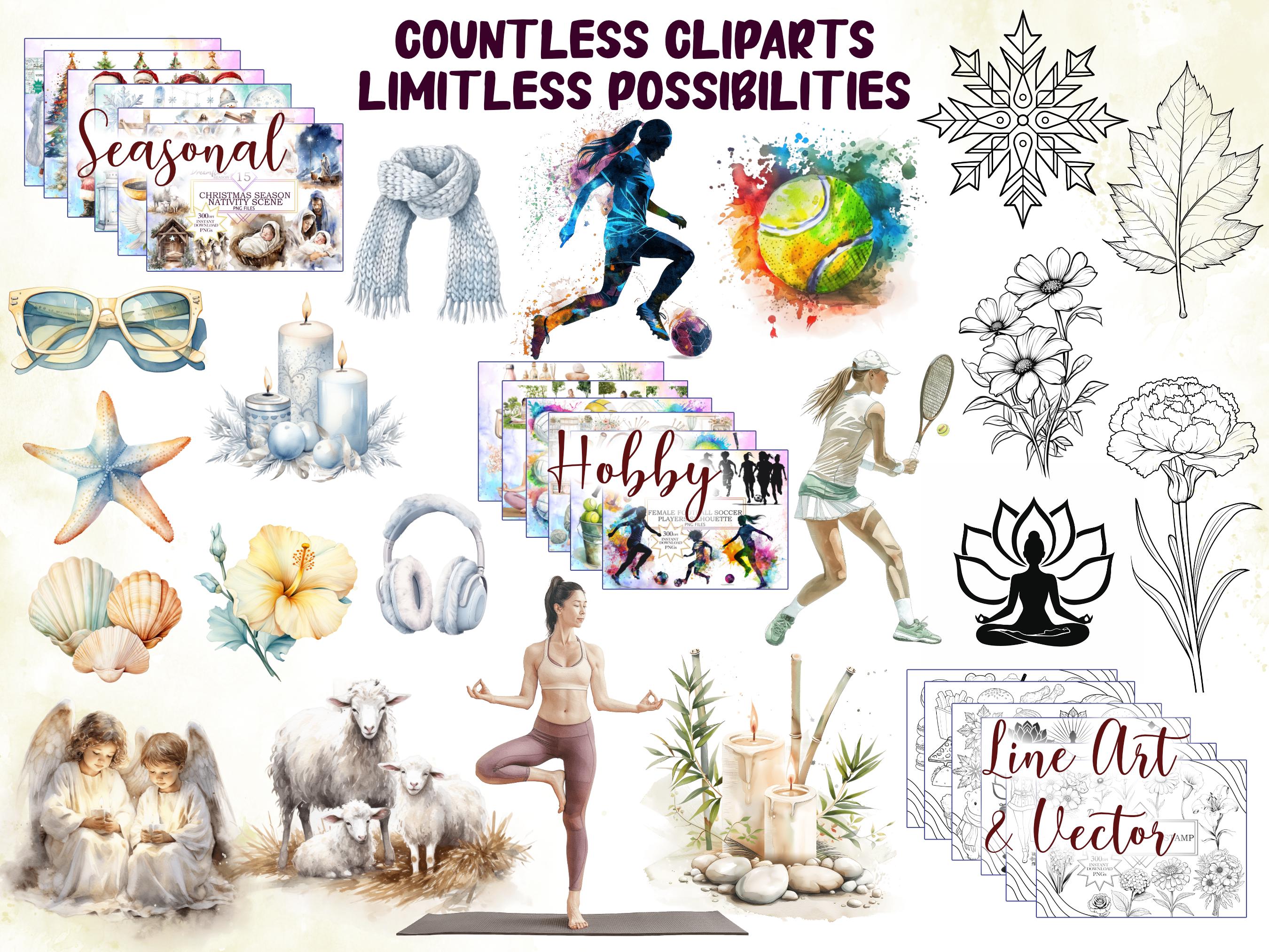 Whole Shop Clipart Bundle, Lifetime Access Clipart Graphics, Instant ...