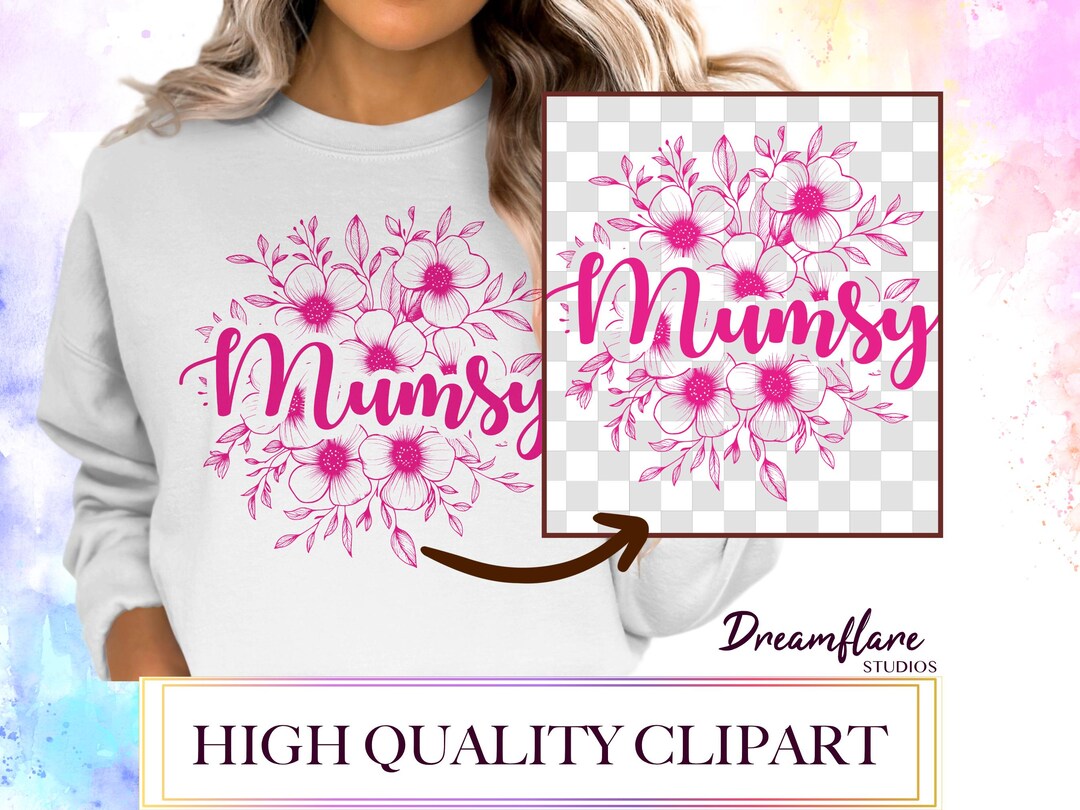 Line Art Mumsy Boho Floral Mom PNG & SVG, Floral SVG, Mothers Day, Mom ...
