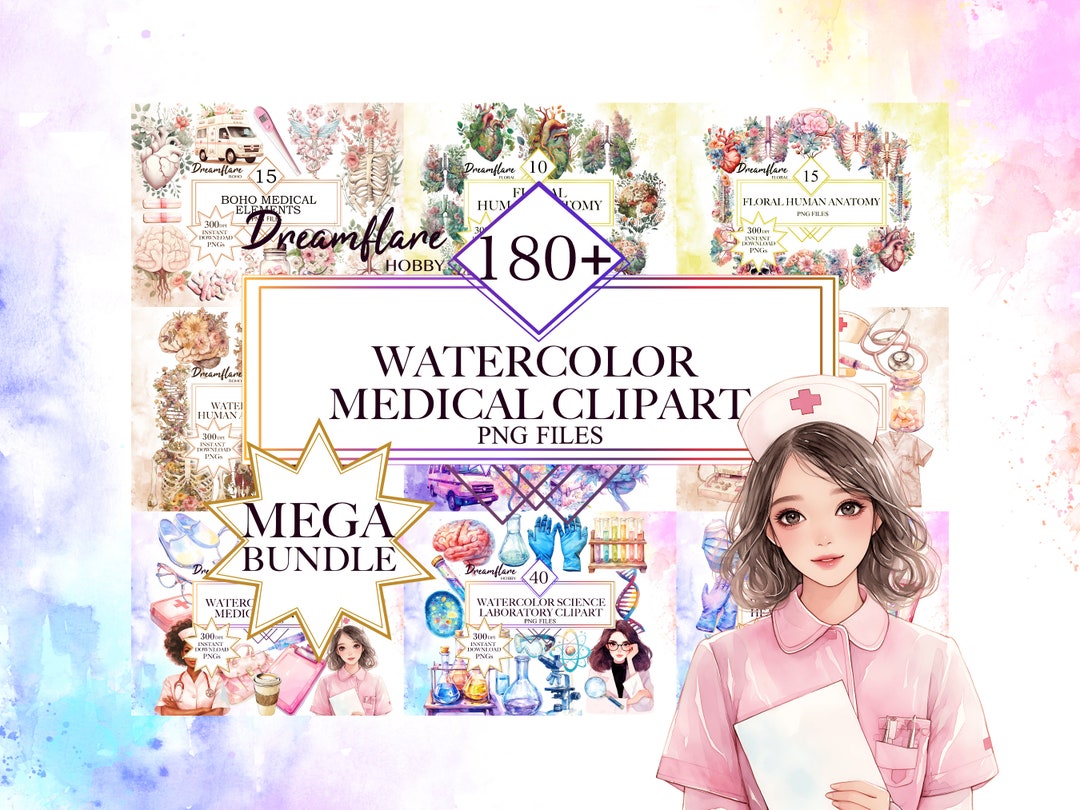 Healthcare Medical Clipart Mega Bundle, Nurse PNG, Doctor Clipart ...