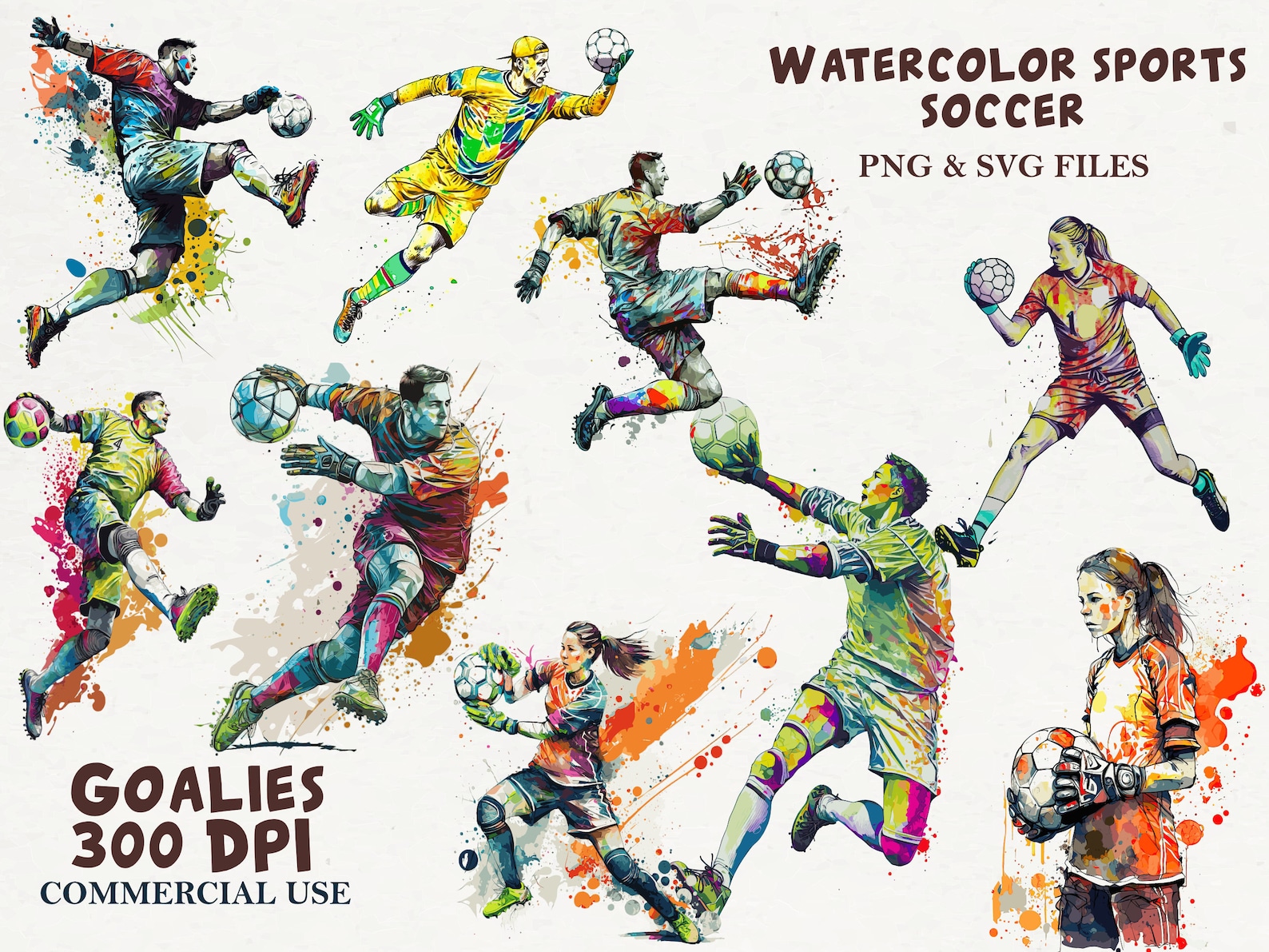 Watercolor Soccer Clipart Set Watercolor Sports Watercolor - Etsy