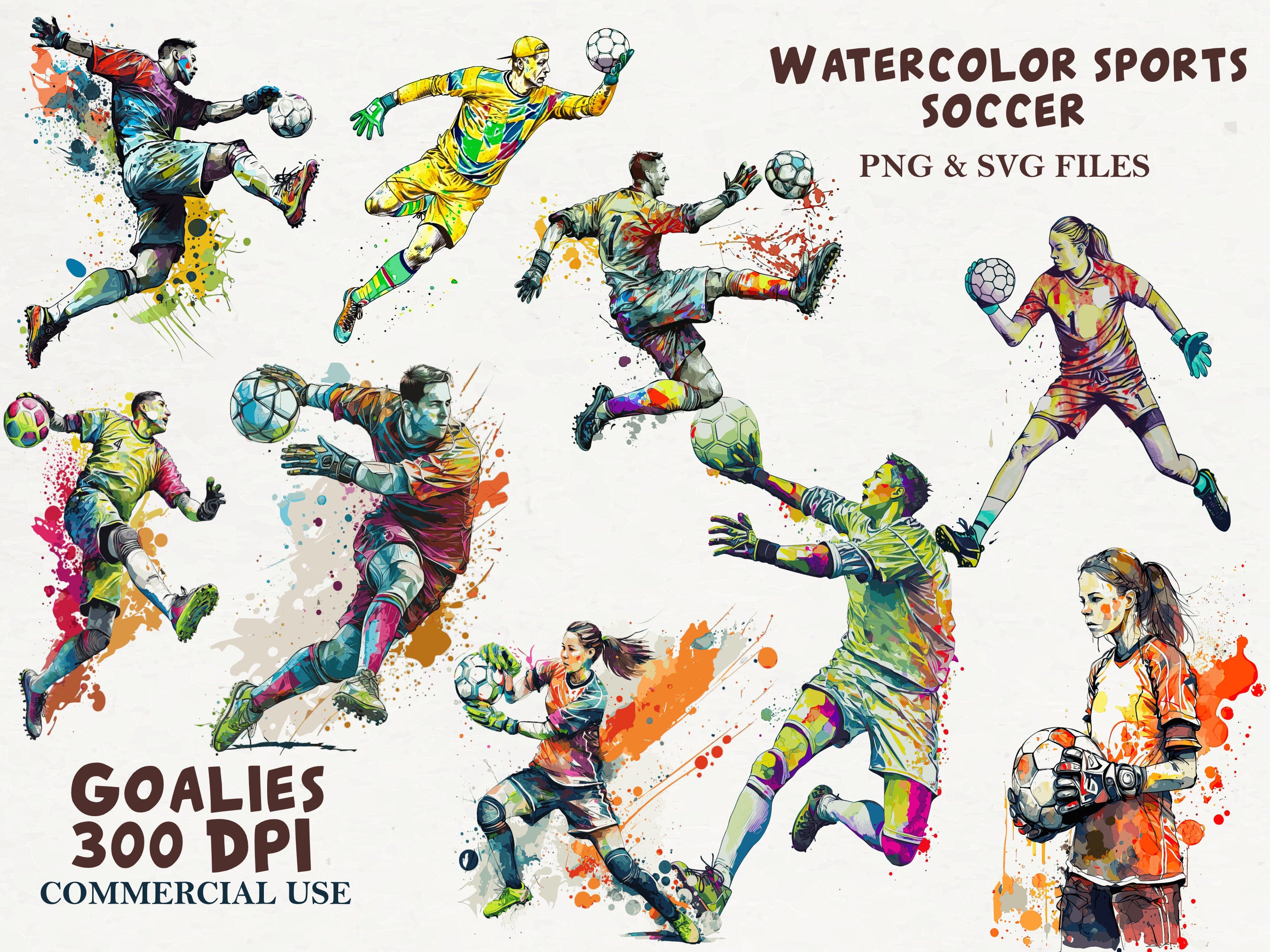 Watercolor Soccer Clipart Set Watercolor Sports Watercolor - Etsy