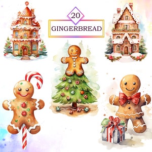 Watercolor Gingerbread Christmas Clipart PNG, Christmas Clipart ...