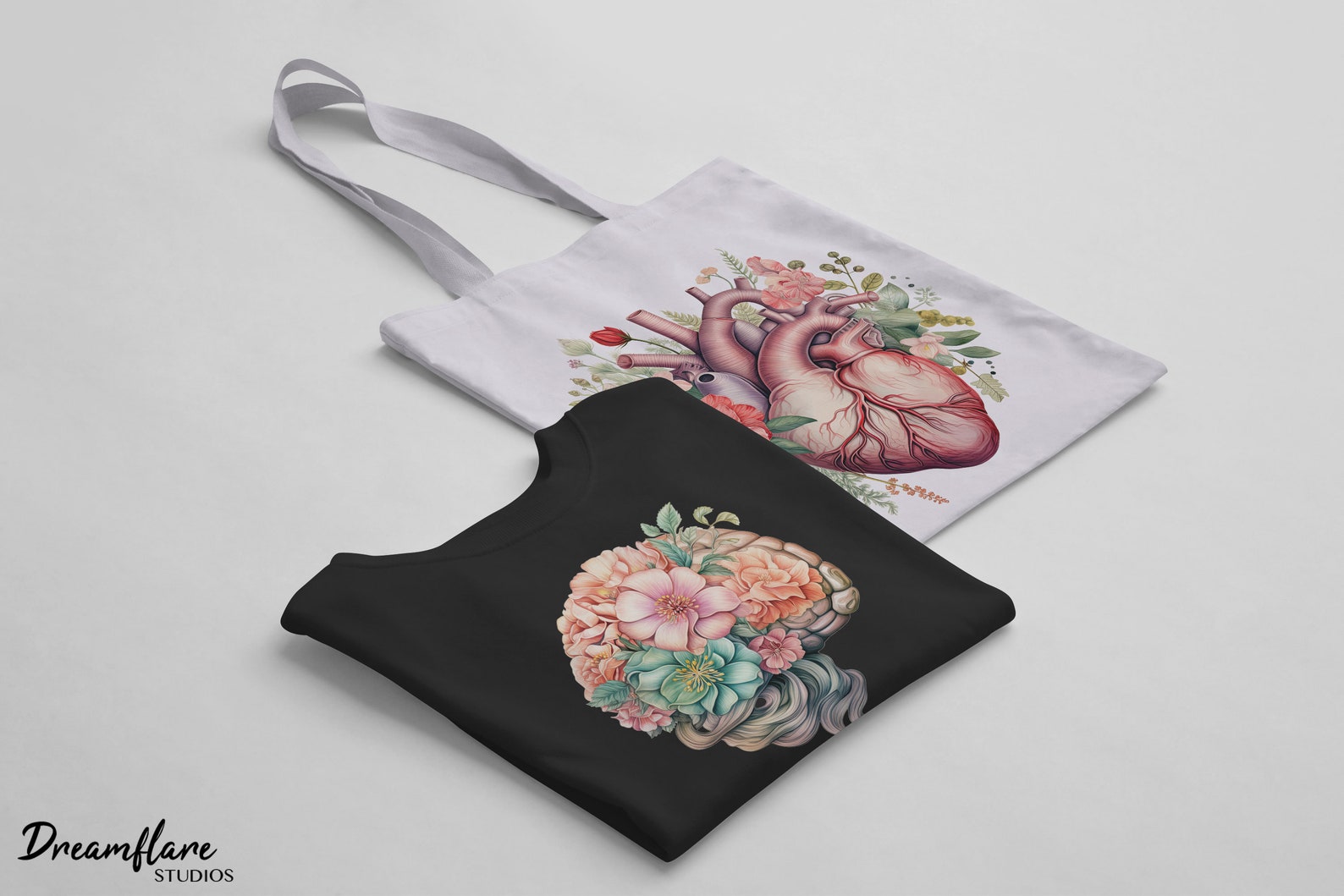 Anatomy Clipart, Floral Human Organs, Heart, Brain, Kidney, Lungs PNG ...