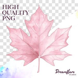 Pink Fall Leaf PNG, Pink Maple Leaf PNG, Pastel Autumn Clipart ...
