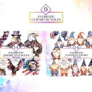 Watercolor 4th Of July Clipart Mega Bundle, Patriotic PNG, Independence ...
