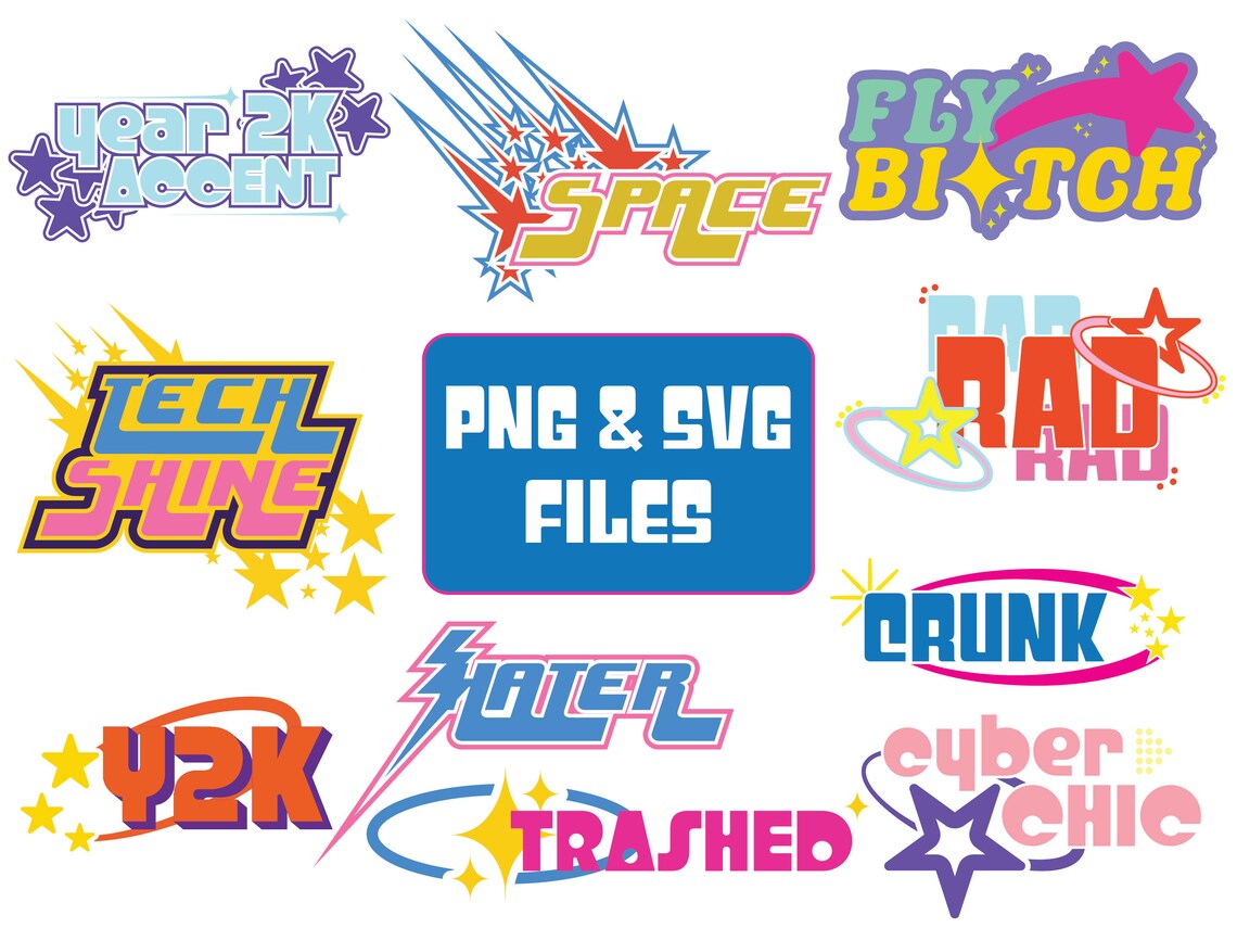 Y2K Vector Graphics 90s 2000s Aesthetic PNG & SVG Futuristic - Etsy
