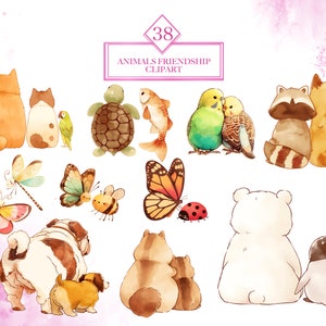 Animals Friendship PNG Clipart Bundle, Friends Clipart, Besties Clipart ...