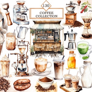 Coffee Clipart, Watercolor Coffee Lover Collection Clipart, Ultimate ...