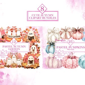 Cute Autumn Clipart Mega Bundle, Thanksgiving PNG, Autumn Season PNG ...