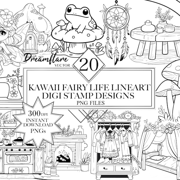 Fairy Digi Stamps - Etsy