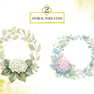 Watercolor Hydrangea Flowers Clipart Bundle, Hydrangea Clipart ...