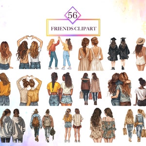 Friendship Day PNG Clipart Bundle, Friends Clipart, Besties Clipart ...