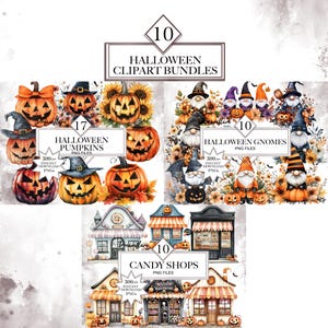 Spooky Halloween Clipart Mega Bundle, Gothic Halloween PNG, Spooky ...