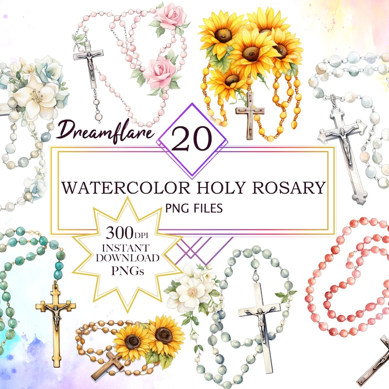 Catholic rosary beads clipart - Etsy.de