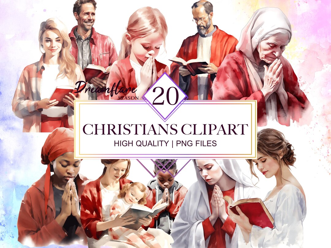 Watercolor Christians PNG Clipart Bundle, Christian People Clipart ...