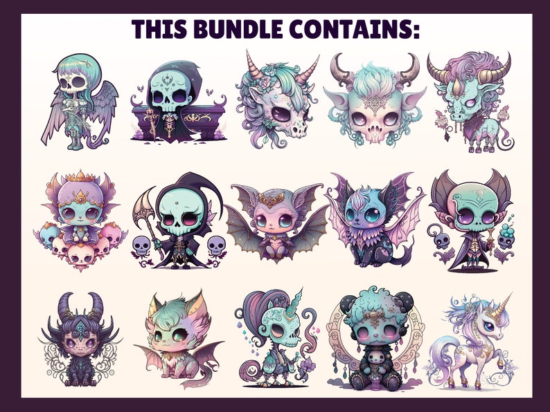 Creepy Cute Pastel Goth PNG SVG Clipart Gothic Digital - Etsy.de