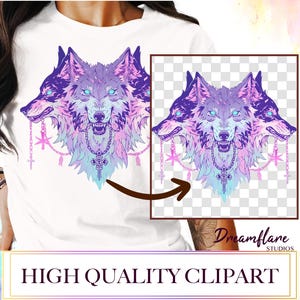 Pastel Goth Wolves PNG Clipart, Pastel Goth Clipart, Creepy Cute ...