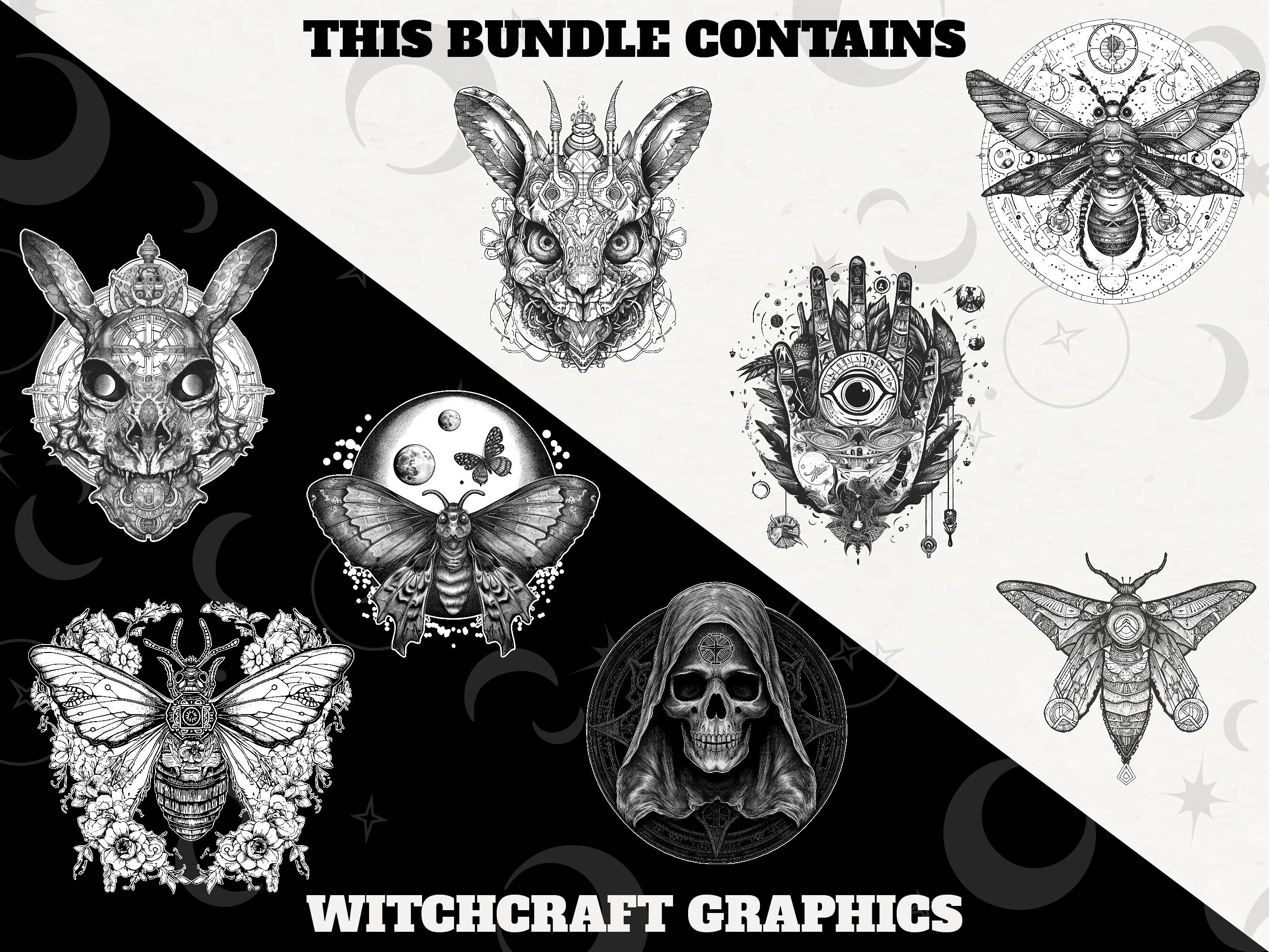 Occult Gothic Bundle Celestial Mystical Goth PNG Wicca SVG - Etsy