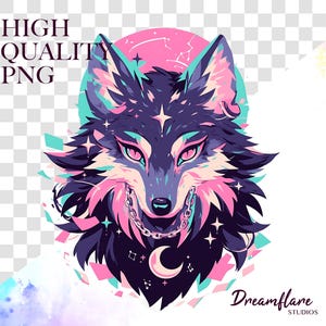 Pastel Goth Wolf PNG Clipart, Pastel Goth Clipart, Creepy Cute Clipart ...
