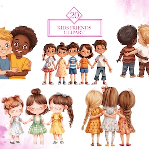 Kids Friendship Day PNG Clipart Bundle, Friend Clipart, Besties Clipart ...