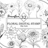 Buy Doodled Leaves Clip Art, PNG Leaf Digital Stamp Printable ...