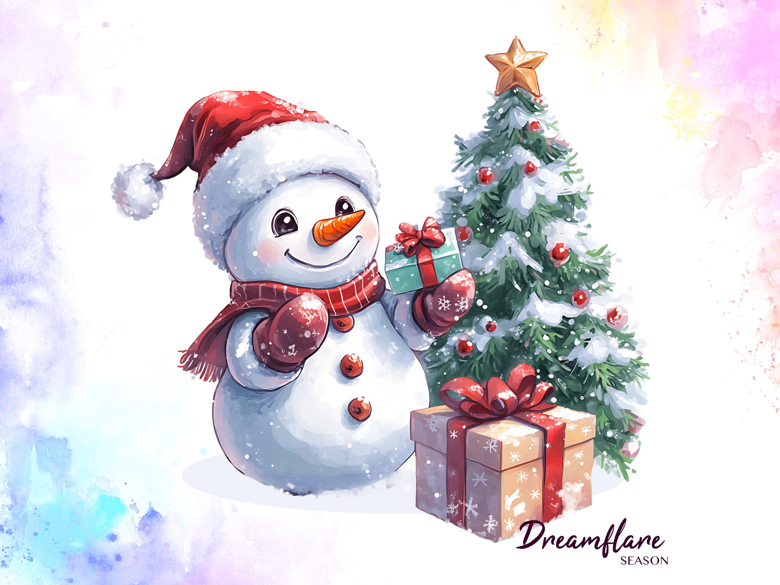 5 Cute Christmas Snowmen PNG, Winter Wonderland Clipart, Cute Snowman ...