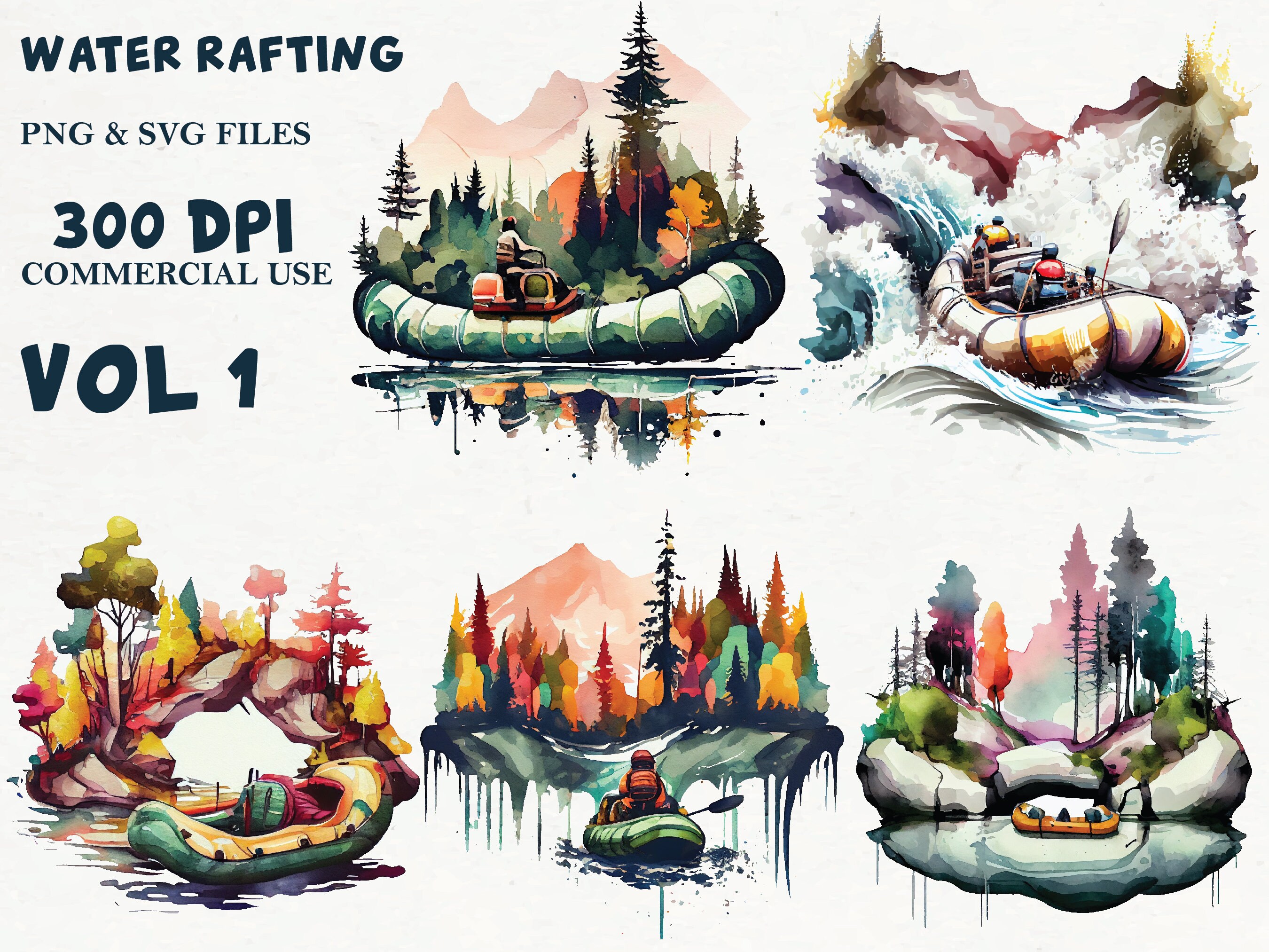Whitewater Rafting PNG & SVG White Water Rafting Clipart - Etsy