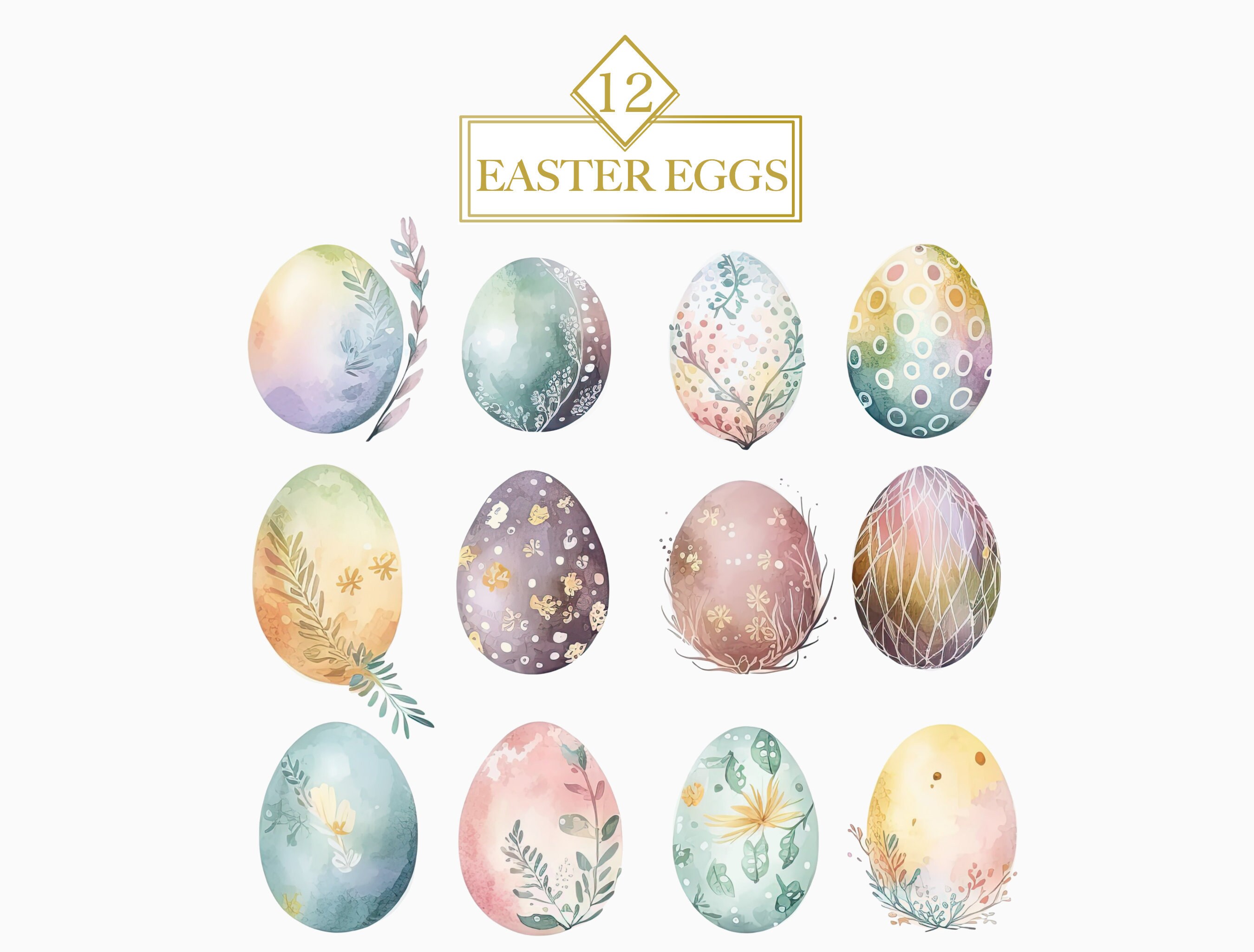 Watercolor Bunnies Clipart Bundle Easter Bunnies Easter - Etsy