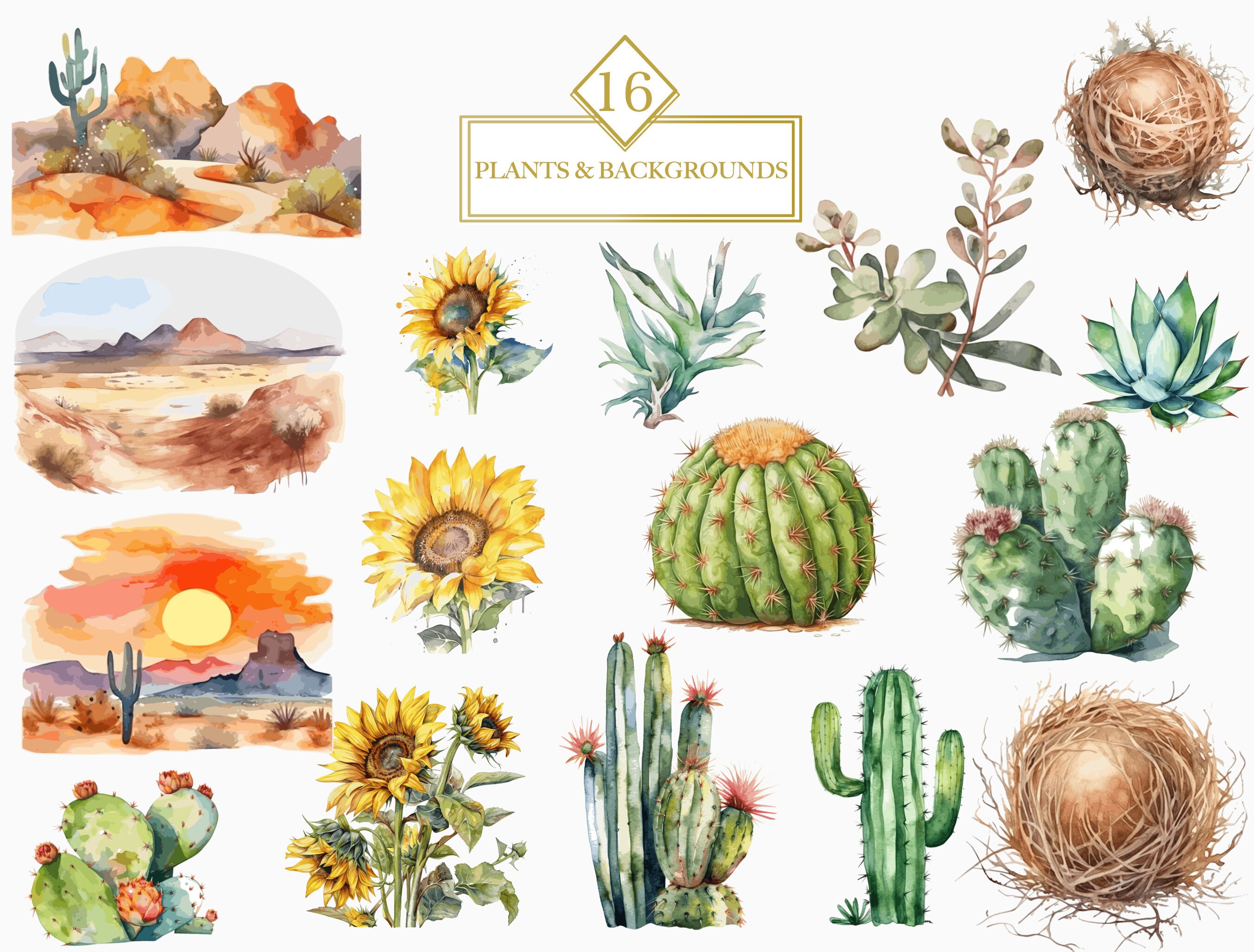 Watercolor Western Clipart Wild West Clipart Bundle PNG SVG - Etsy
