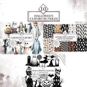 Spooky Halloween Clipart Mega Bundle, Gothic Halloween PNG, Spooky ...