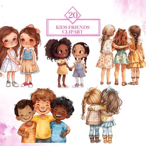 Kids Friendship Day PNG Clipart Bundle, Friend Clipart, Besties Clipart ...