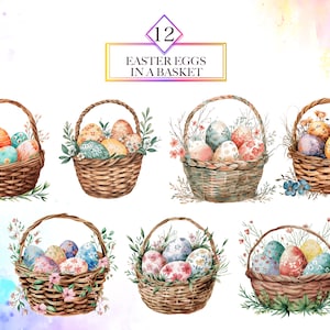 Watercolor Easter Eggs Clipart Bundle, Easter Eggs PNG, Cute Easter ...