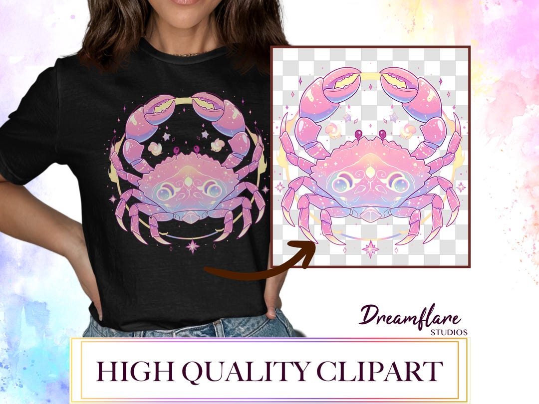 Pastel Goth Cancer Zodiac Sign PNG, Astrology PNG, Kawaii Pastel Goth ...